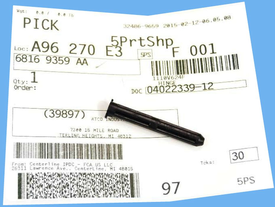 68169359AA Door Hinge Pin Mopar