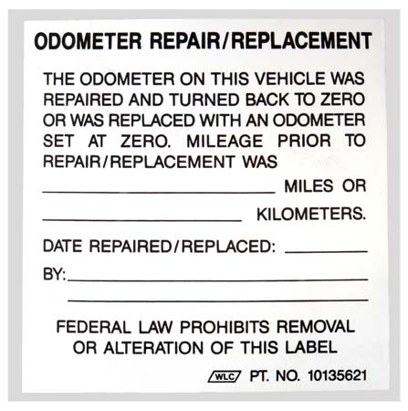 10443718 Odometer Label Buy Truck Parts